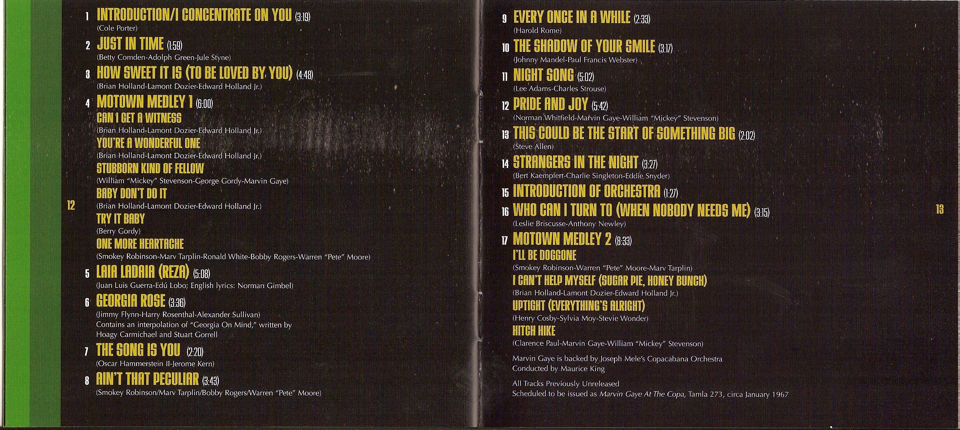 Marvin Gaye At The Copa : Booklet 7 | CD Covers | Cover Century | Over ...